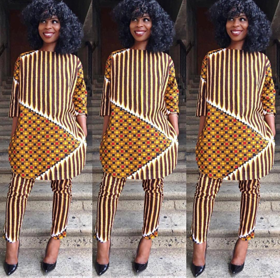 2 Piece African Sets For Women New Africa Print Elastic Bazin Baggy