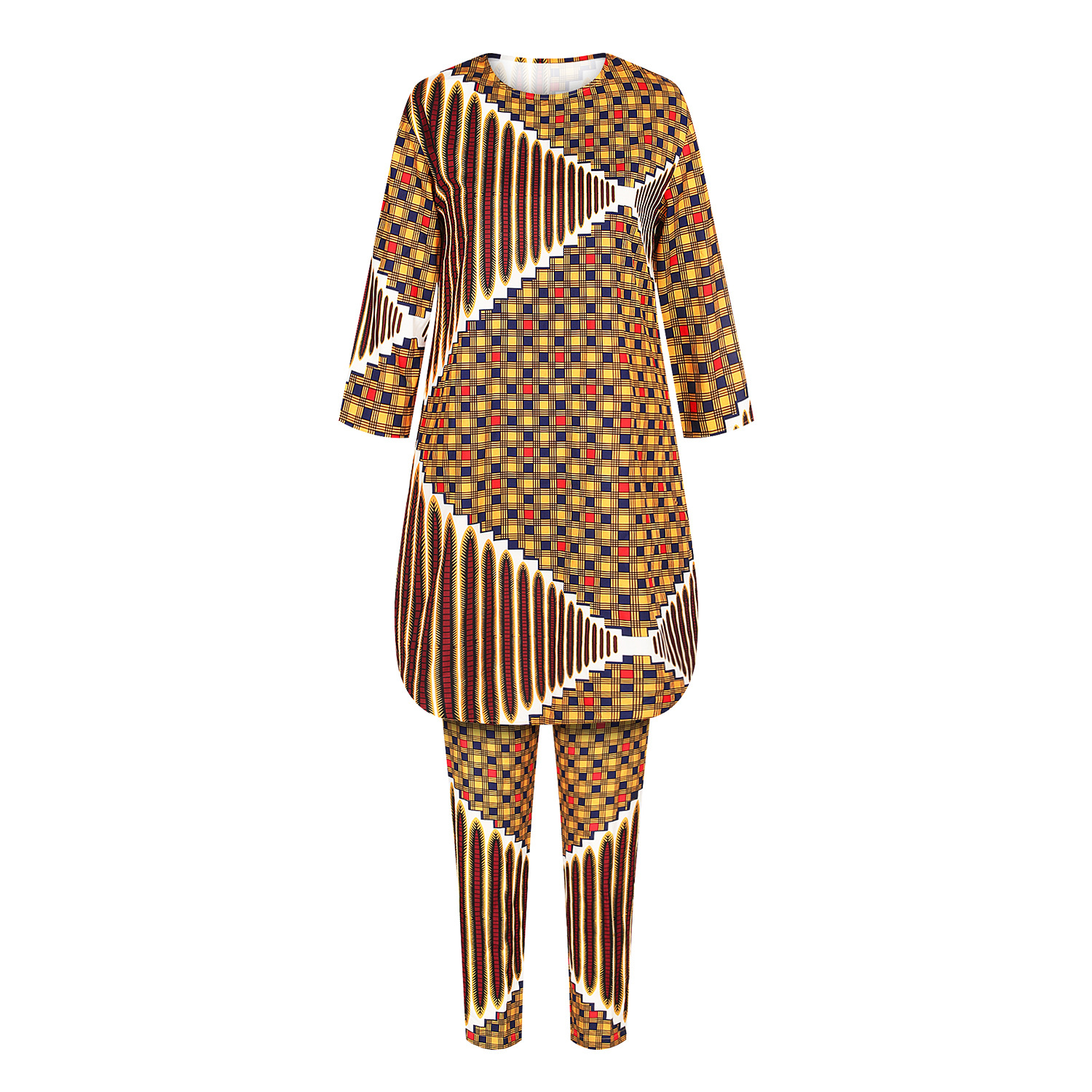 2 Piece African Sets For Women New Africa Print Elastic Bazin Baggy